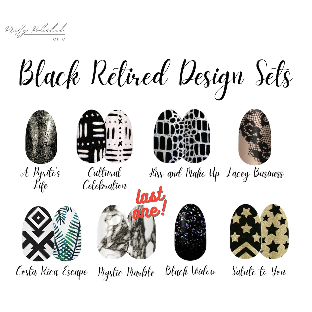 Color Street Retired BLACK Designs 100% Real Nail Polish Made in the ...