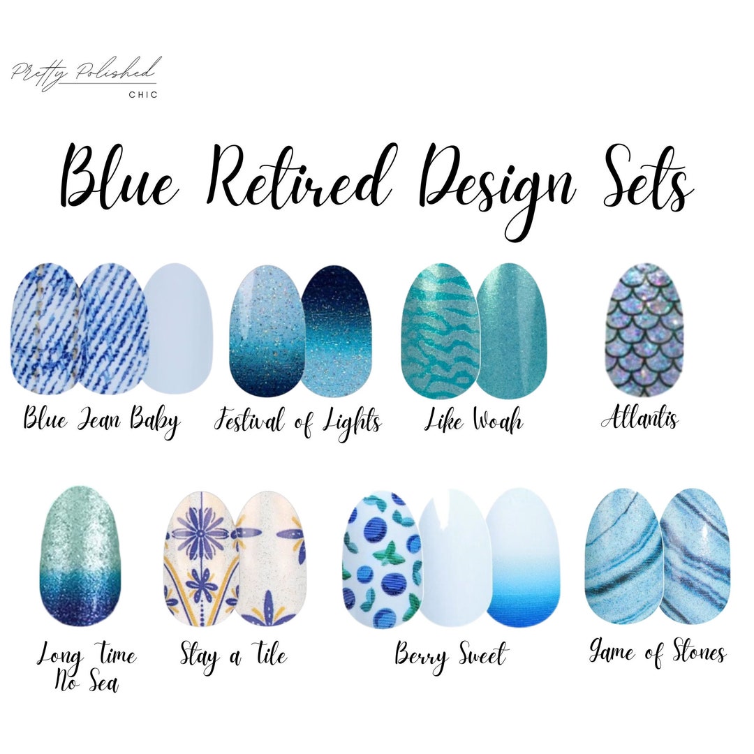Color Street Retired BLUE Designs 100% Real Nail Polish Made in the USA ...