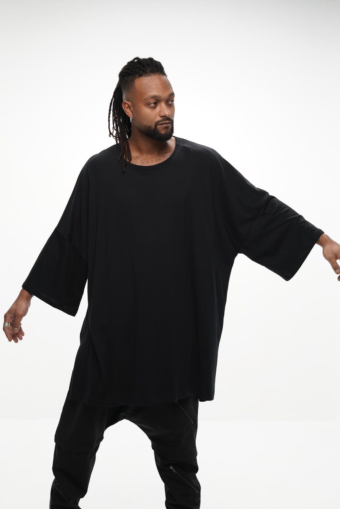 Avant Garde Oversized Long Tunic Shirt Organic Cotton Unisex Darkwear ...