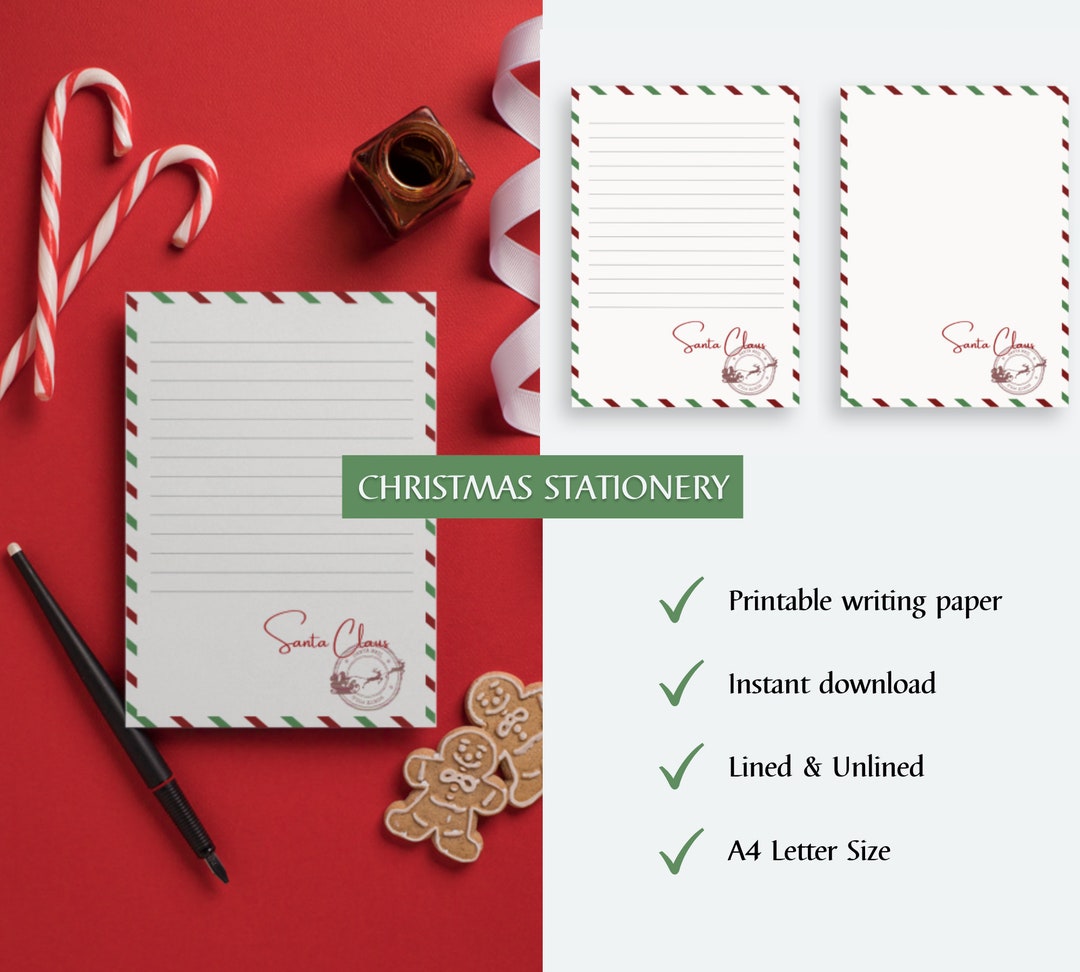 Printable Christmas Stationery | Christmas Letter Paper | Christmas ...