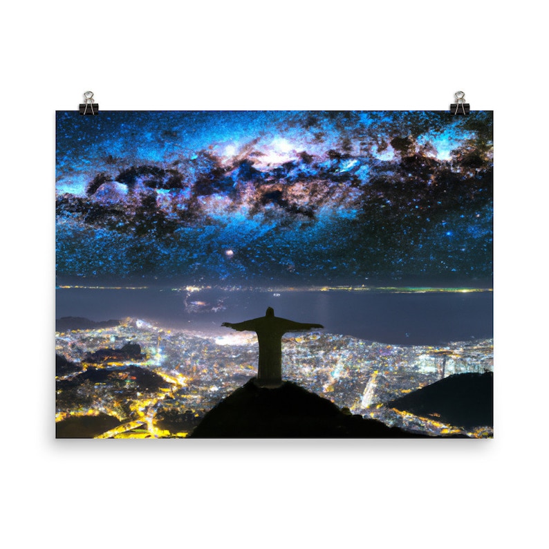 Christ the Redeemer Poster - Brazilian Landmark Wall Art Print - Etsy