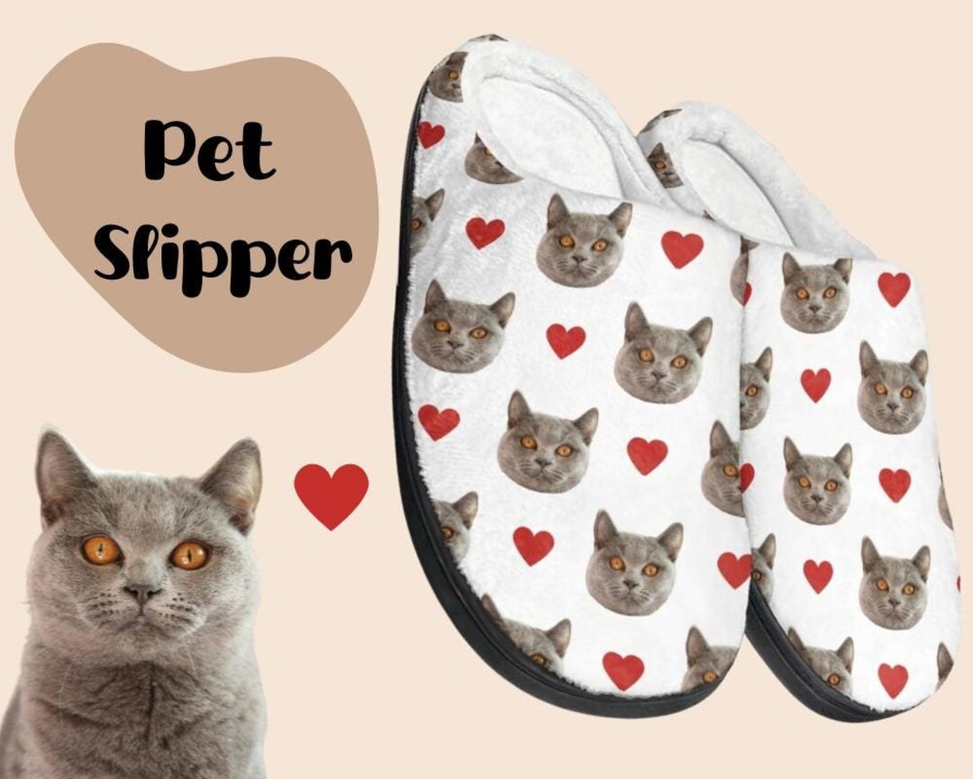 Custom Pet Slippers , Dog / Cat / Pet Slippers , Red Heart Pattern ...
