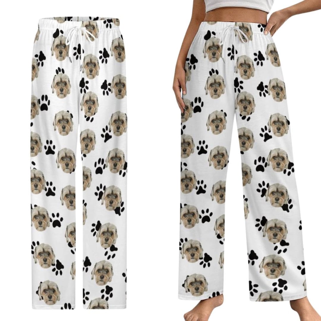 Custom Dog Pajama Pants ,personalized Drawstring Pajamas, Paw Pattern ...