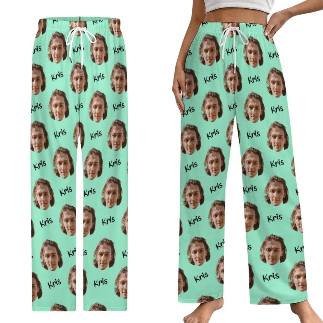 Custom Name and Face Pajama Pants, 1-4 Faces and Names , Personalized ...