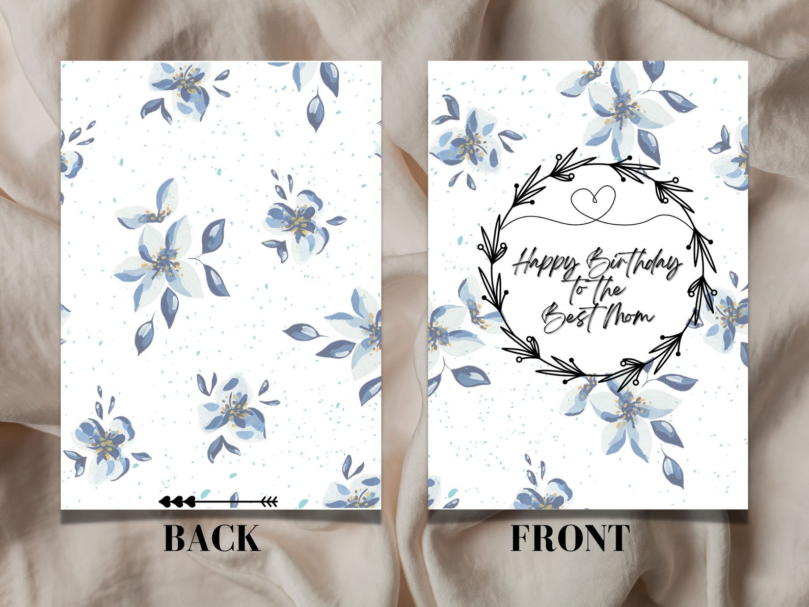 Printable Birthday Card for Mom Flower Patterns, Digital Birthday Card ...