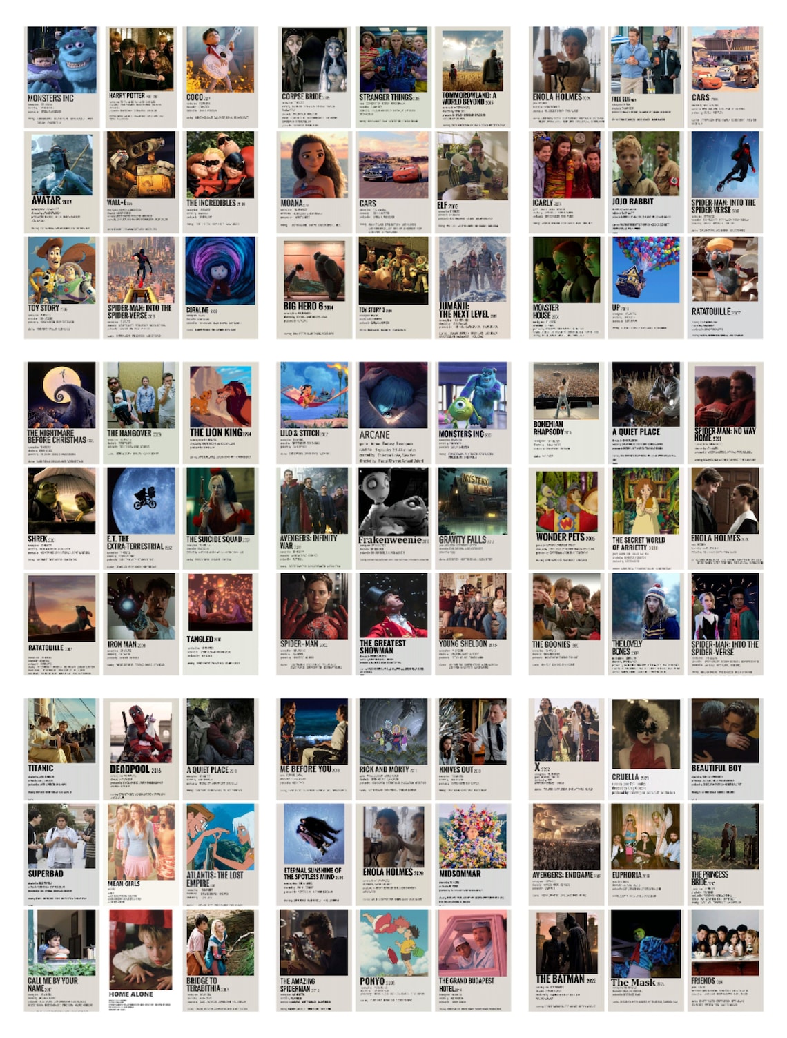 300PCS Minimalist Movie Covers Kit Vintage Movie Posters - Etsy