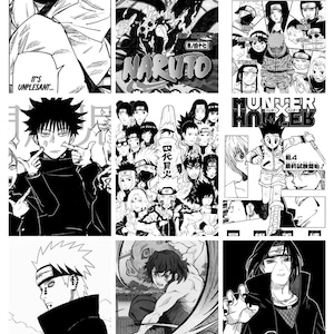 1000+ Anime Manga Panels Black & White Collage Kit (digital Download ...