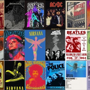 500 PCS Vintage Rock Band Poster Collage Kit (digital Download) - Etsy