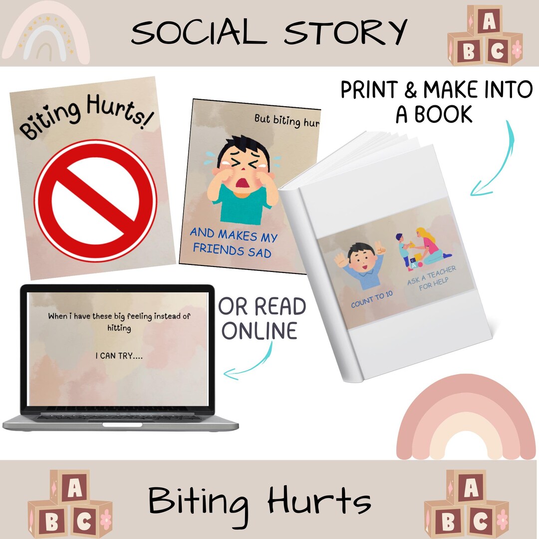 Biting Hurts Social Story | Kindergarten Behavior Support | Digital ...