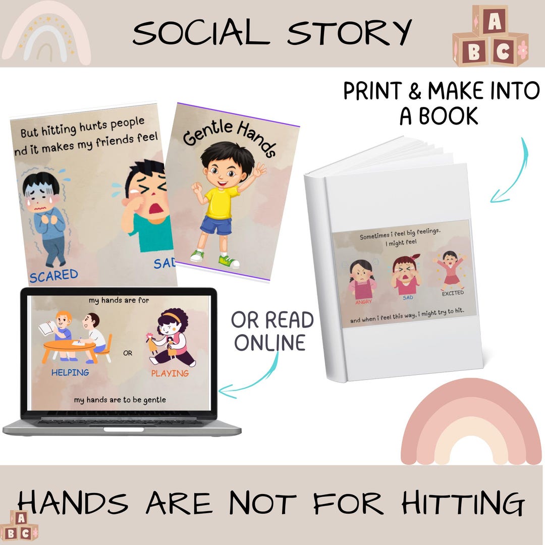 No Hitting Social Story | Kindergarten Behavior Support | Digital ...