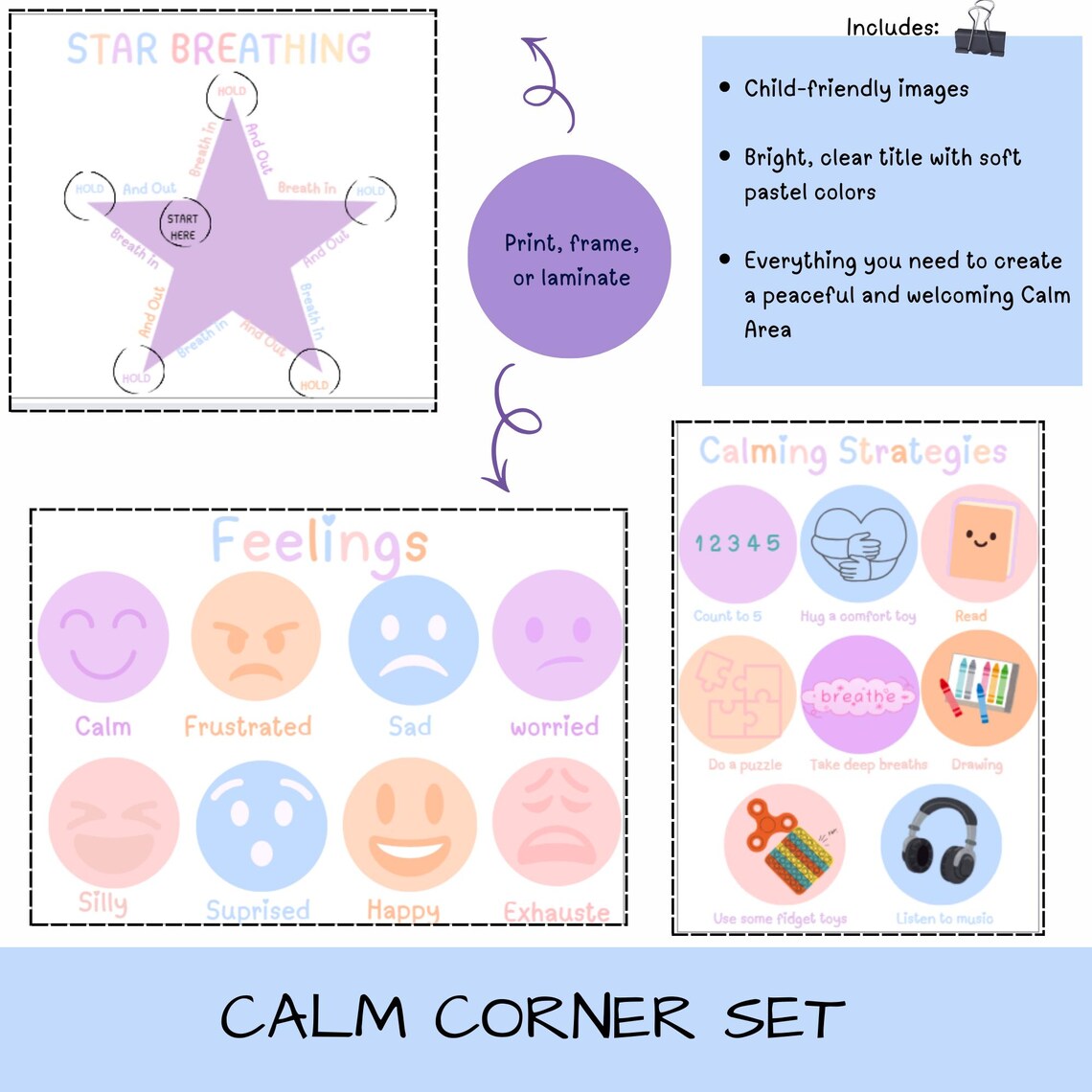 Calm Corner Set | Zones of Regulation | Digital Download - Etsy Canada