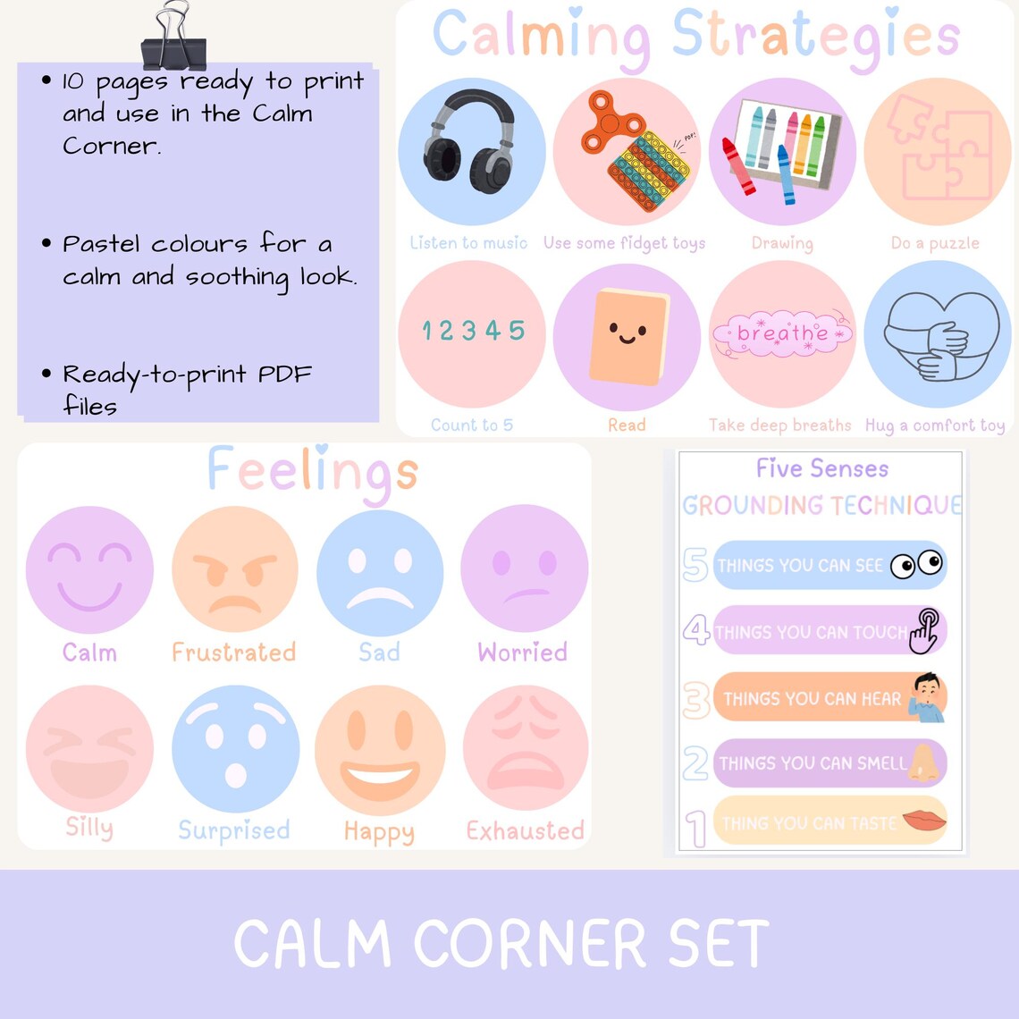 Calm Corner Set | Zones of Regulation | Digital Download - Etsy Canada