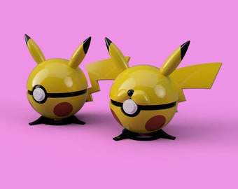 Pikaball Pikachu Themed Pokeball Pokemon 3D Printing Files Digital ...