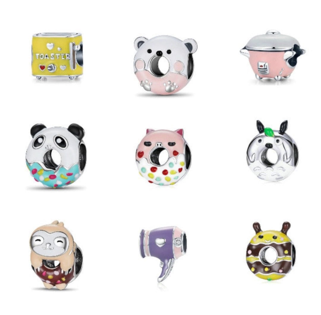 S925 Sterling Silver Donut Doughnut Cake Chocolate Pandora Charm ...