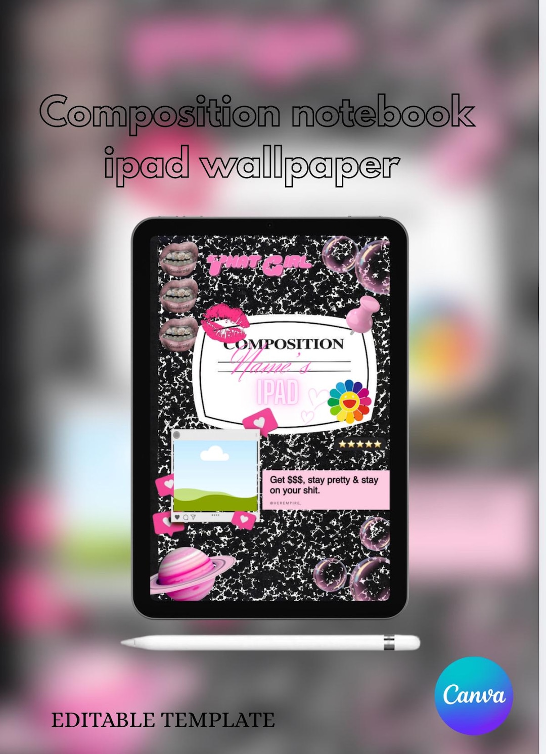 COMPOSITION NOTEBOOK WALLPAPER - Etsy