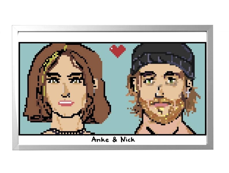 Digital Pixel Polaroid Art 8bit Retro Portrait - Etsy