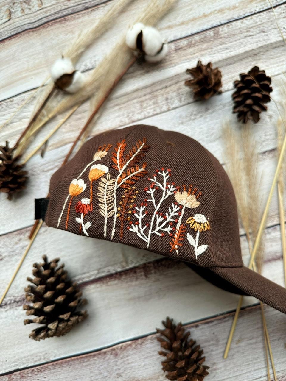 Hand-embroidered Insect Baseball Cap: Wildflower Botanical Design - Etsy