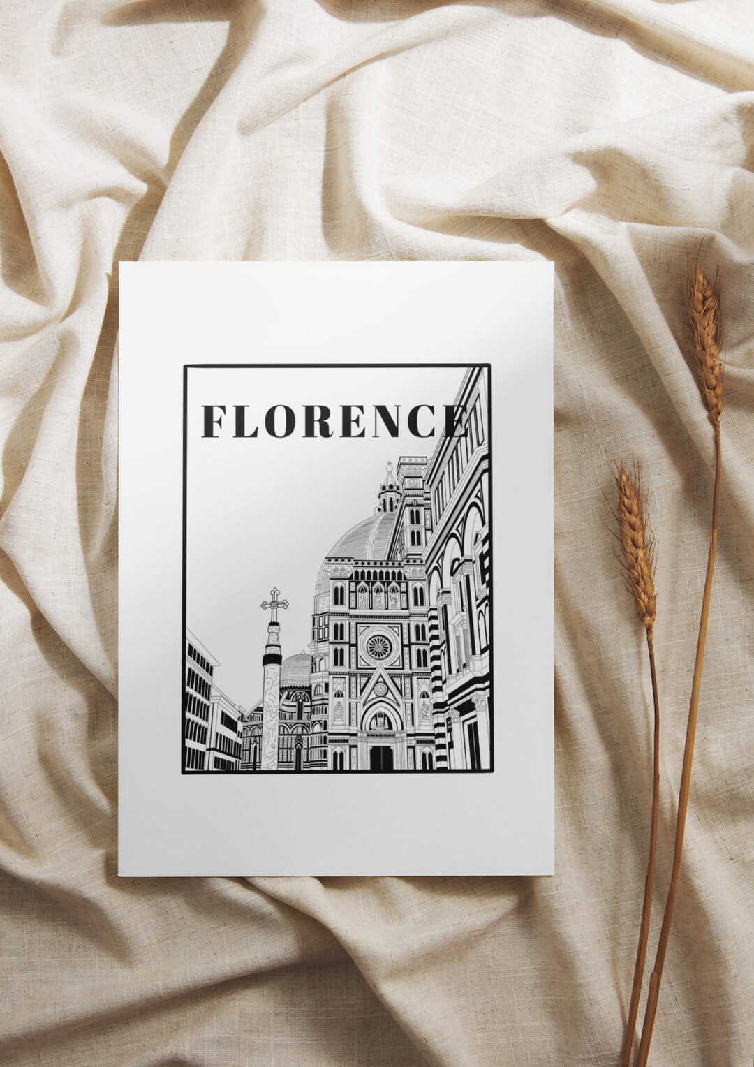 Florence Travel Poster - Hand-drawn Art Print - Etsy