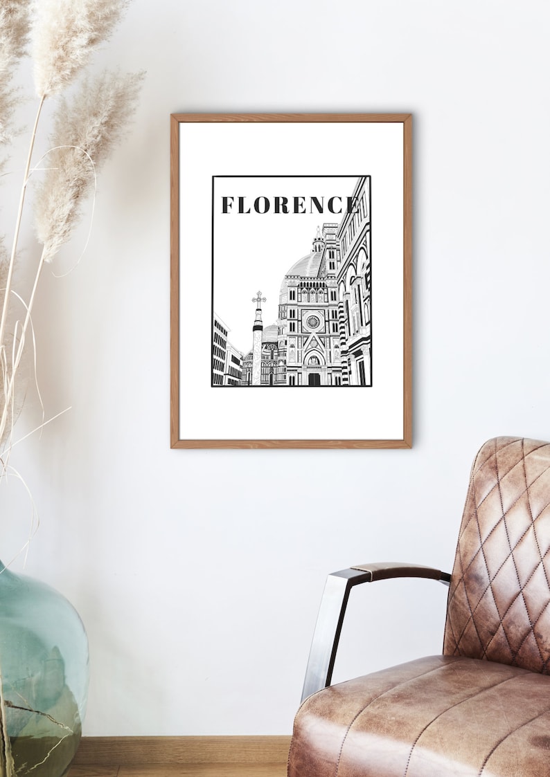 Florence Travel Poster - Hand-drawn Art Print - Etsy
