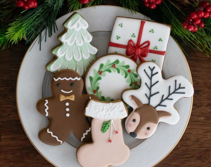Gingerbread Christmas Cookie Assortment, Set of 6, 2.5- and 3.5-inch ...