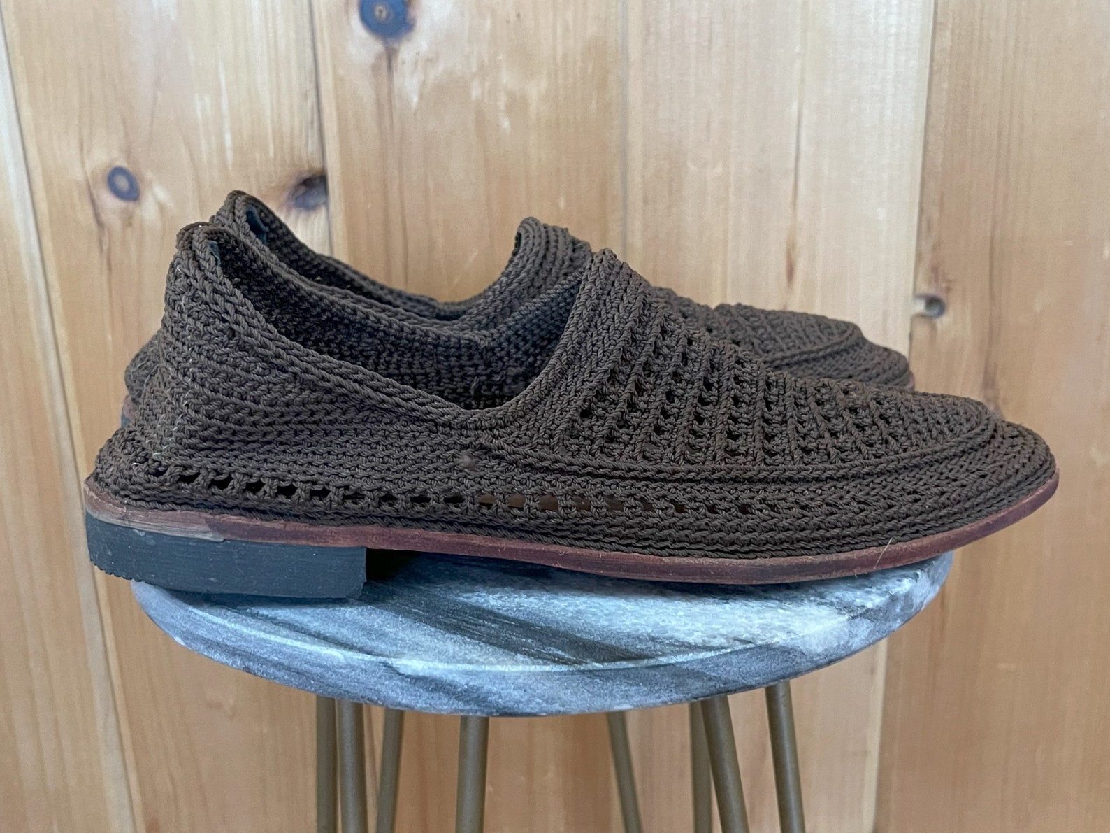 Brown Kurdish Kalash Persian Giveh Shoes | Giveh E Maleki | Brown Woven ...