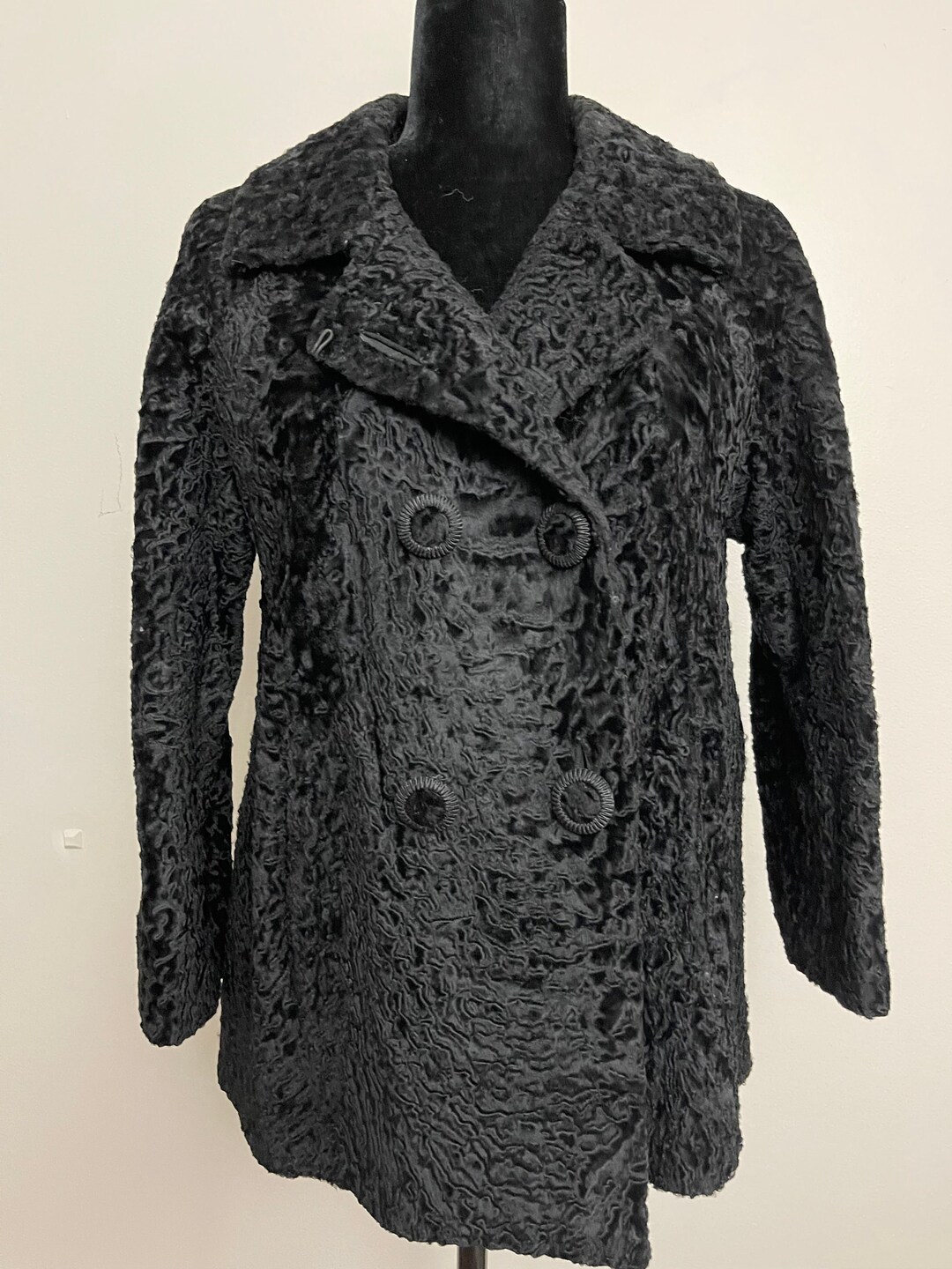 Vintage 60s Black Persian Lamb Fur Coat Jacket by Fabiani Paris Rome - Etsy