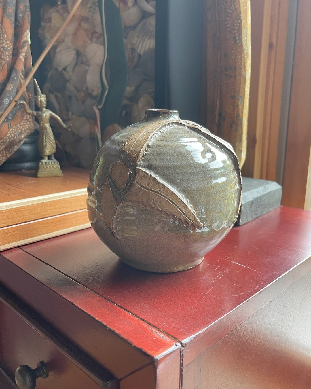 Handmade Glazed Ceramic Reed Diffuser Jar or Bud Vase, Stoneware ...