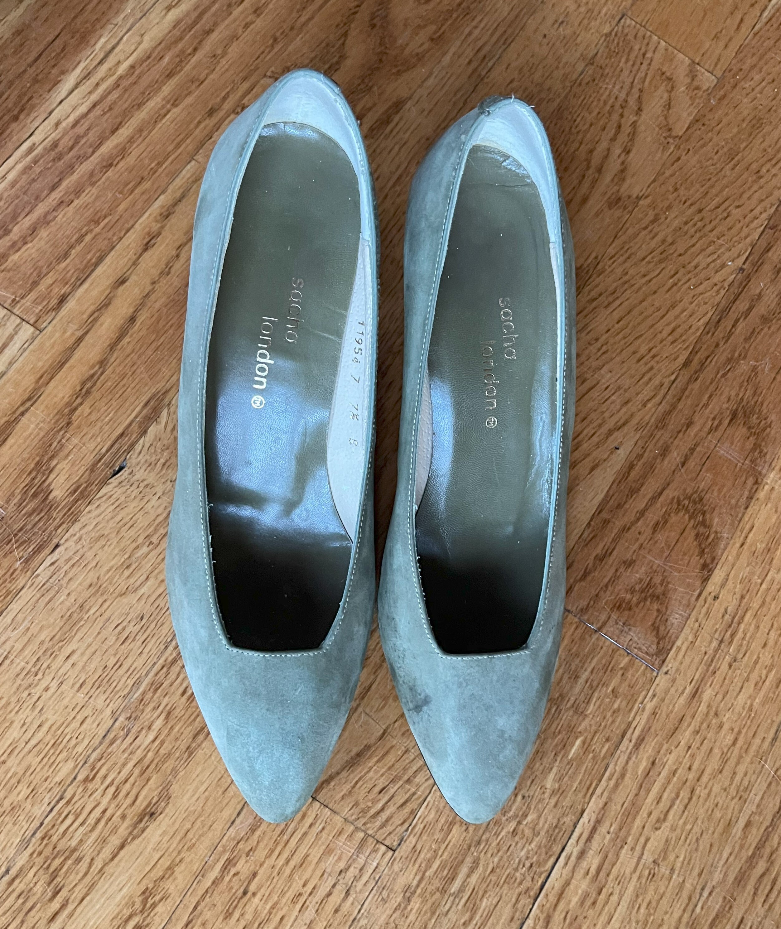Vintage 80s Sacha London Sage Green Suede Pumps Size 7.5 - Etsy