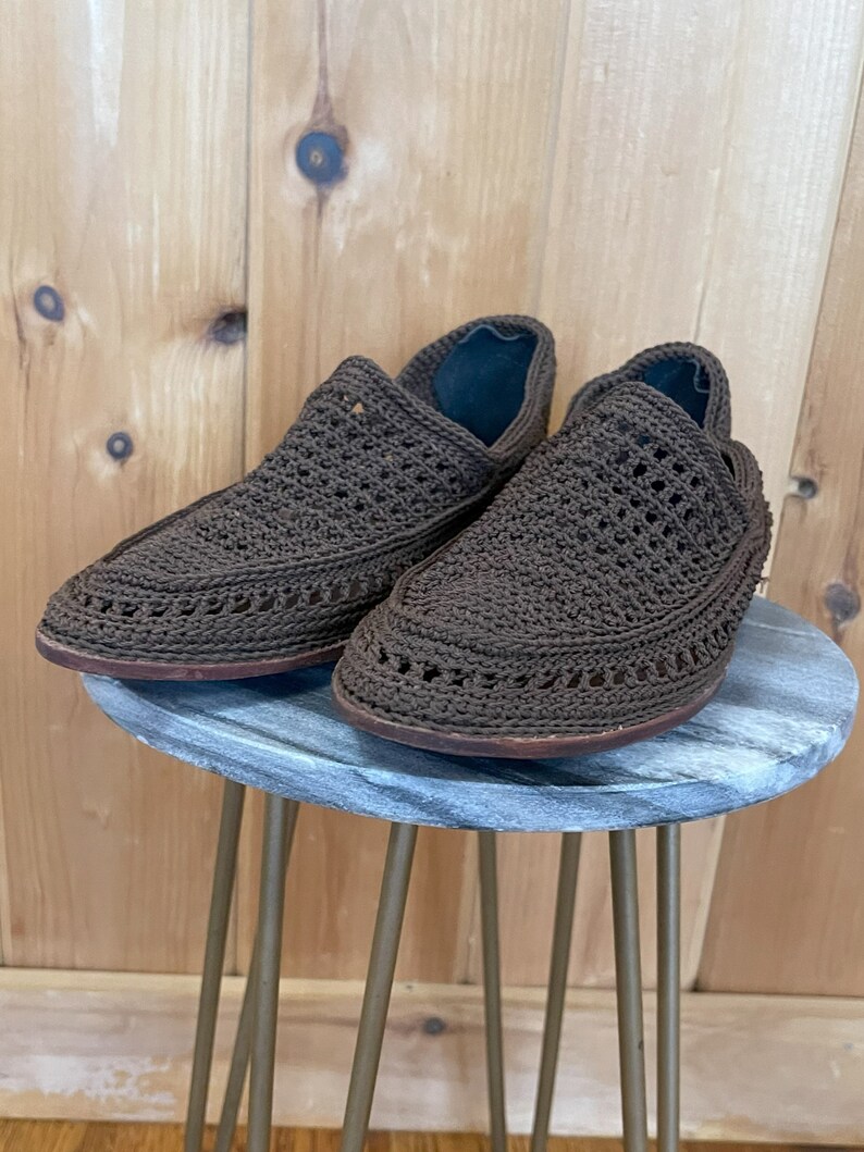 Brown Kurdish Kalash Persian Giveh Shoes | Giveh E Maleki | Brown Woven ...