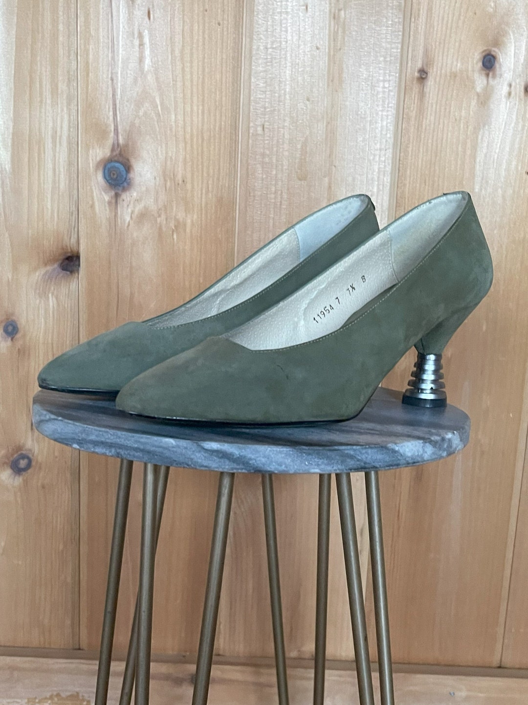 Vintage 80s Sacha London Sage Green Suede Pumps Size 7.5 - Etsy