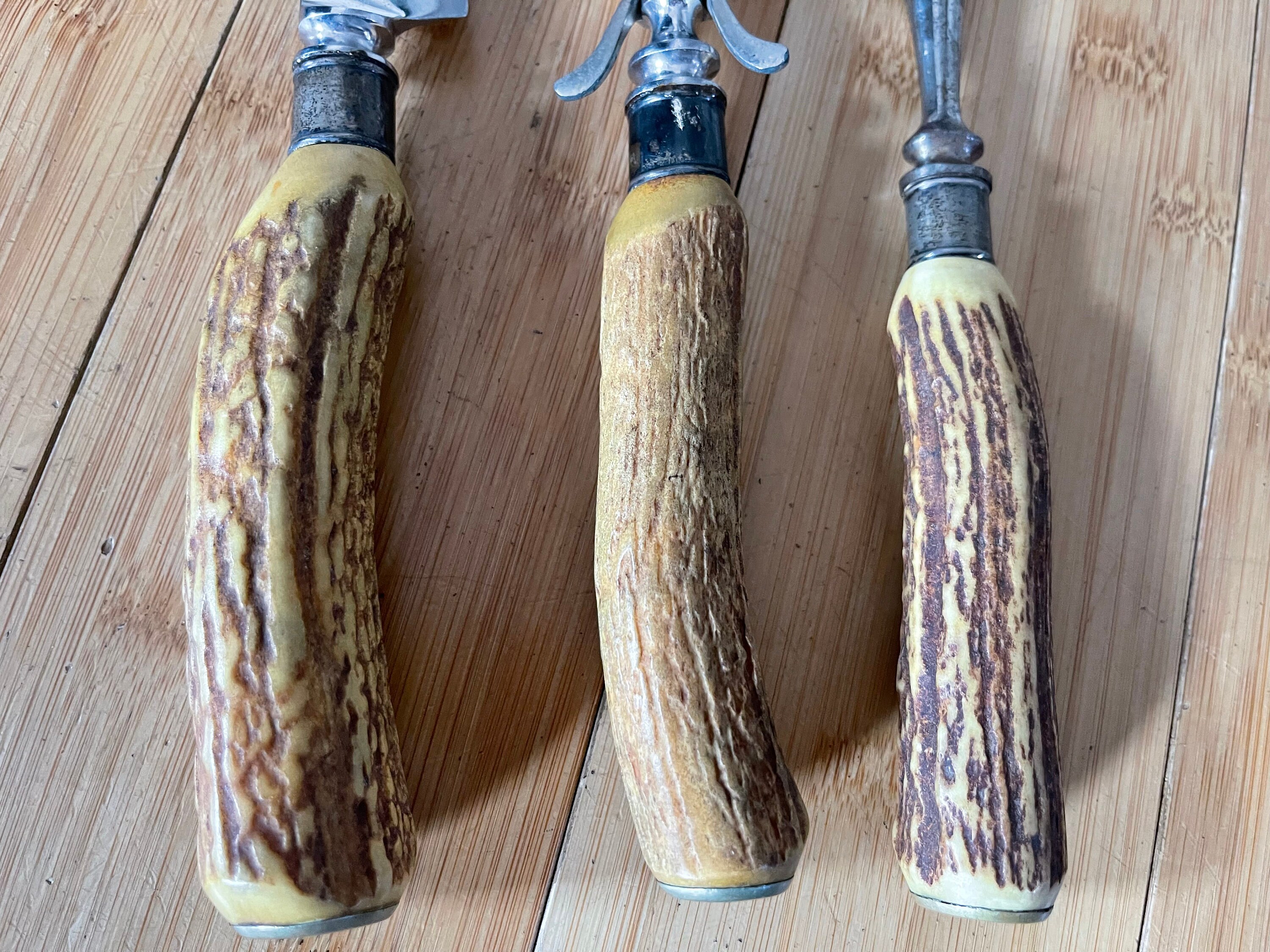 Vintage Stag Antler Handle 3 Piece Carving Setvintage Knife Setcountry ...