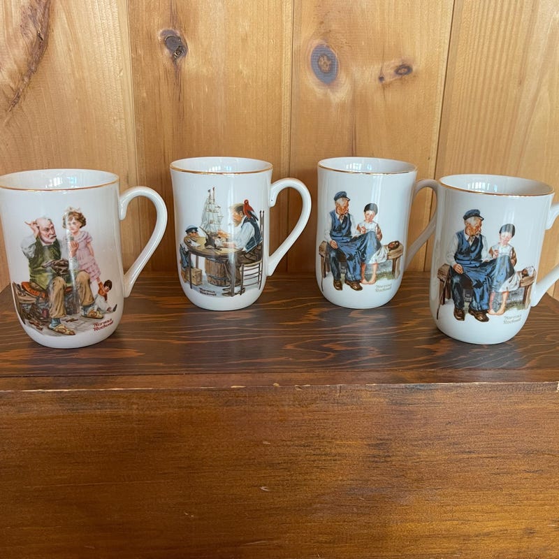 Norman Rockwell Cup - Etsy