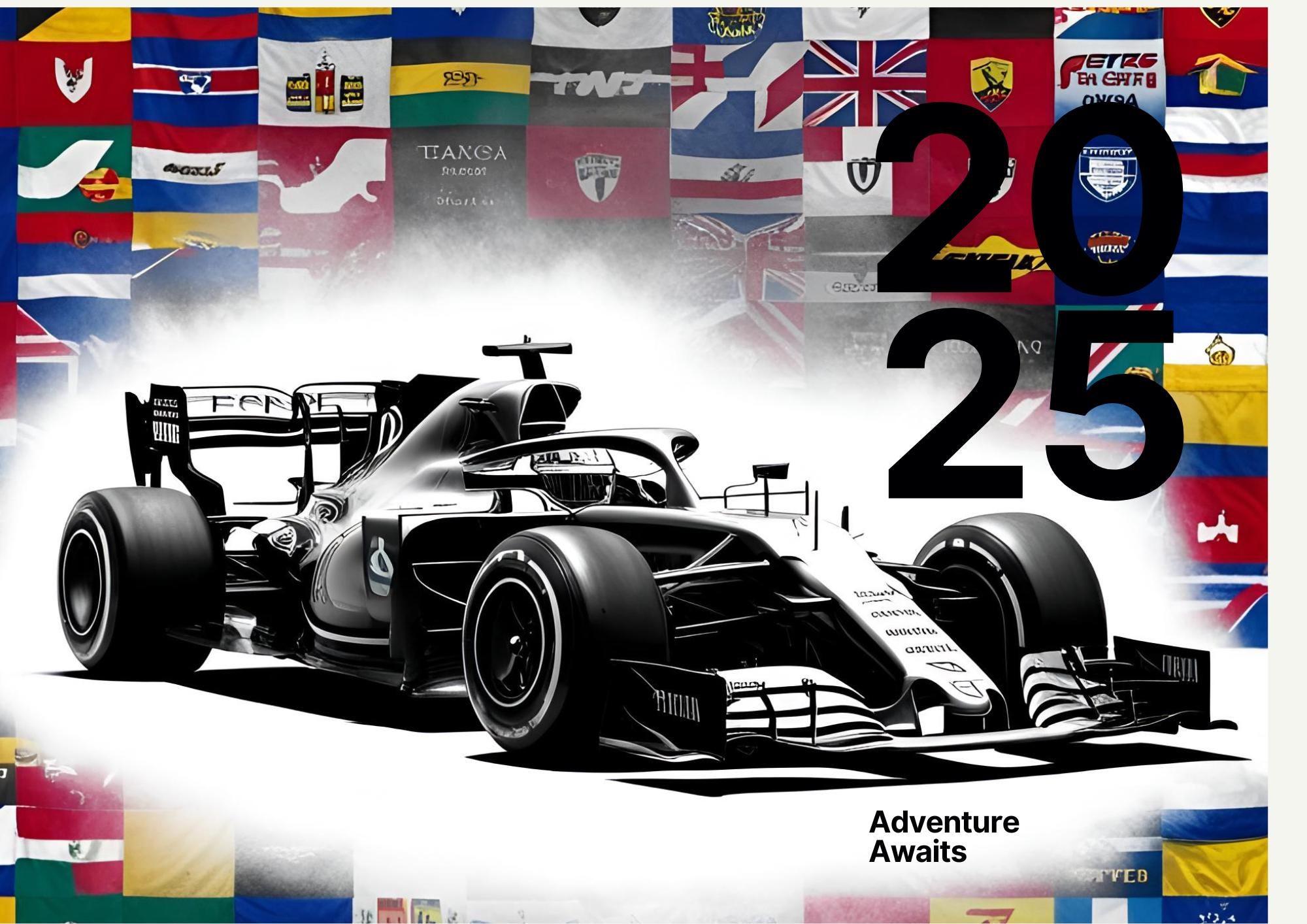 2025 F1 Racing Calendar PDF • Printable Formula 1 Schedule • Grand Prix ...