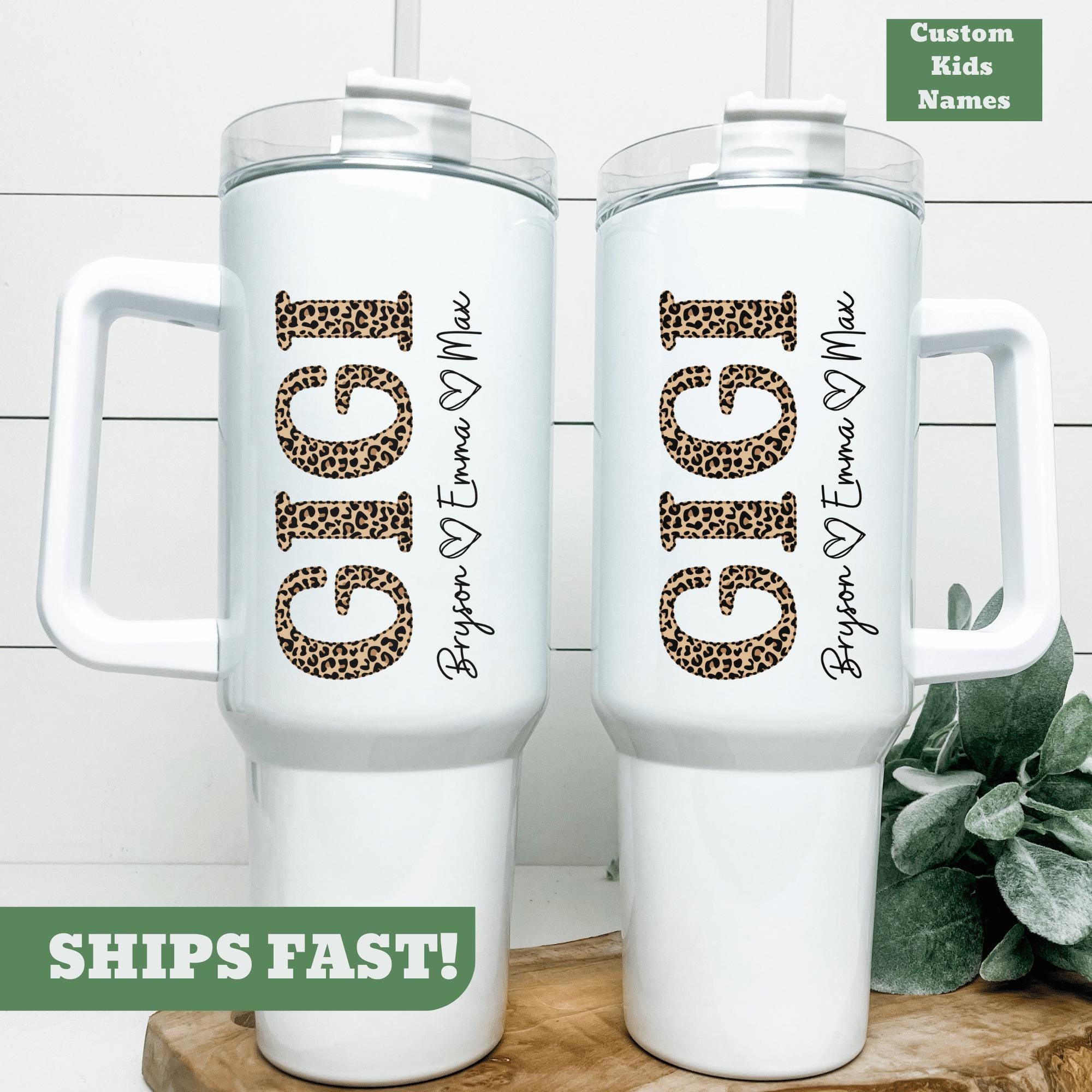 Gigi Tumbler 40 Oz. With Handle and Customized With Grandkids Names ...
