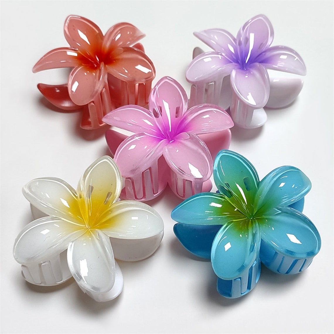 3 Pack Lotus Flower Hair Clips Tropical Flower Hair Claw - Etsy