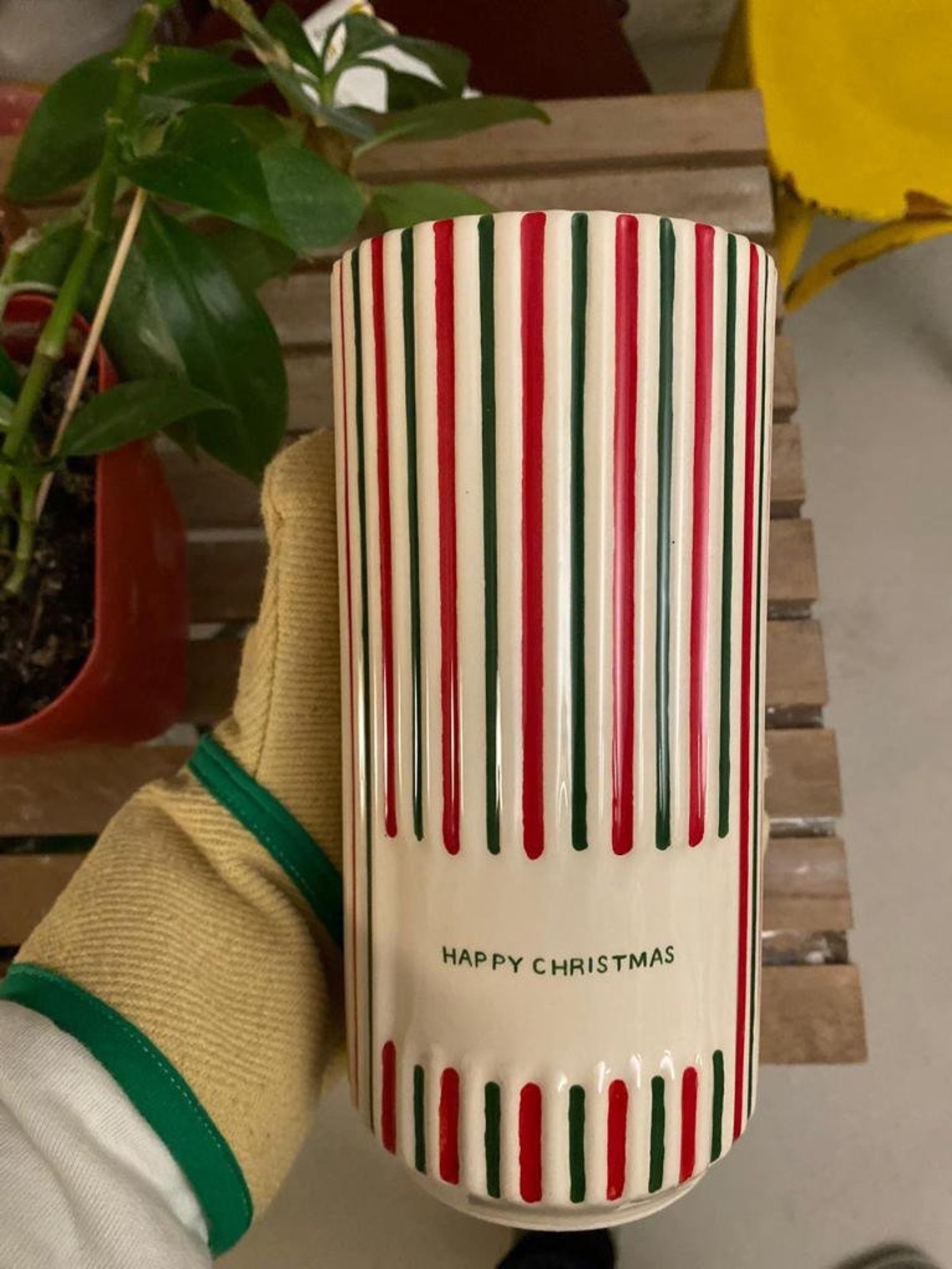 Christmas Ceramic Planter Flower Pot Handmade Planter Happy New Year ...