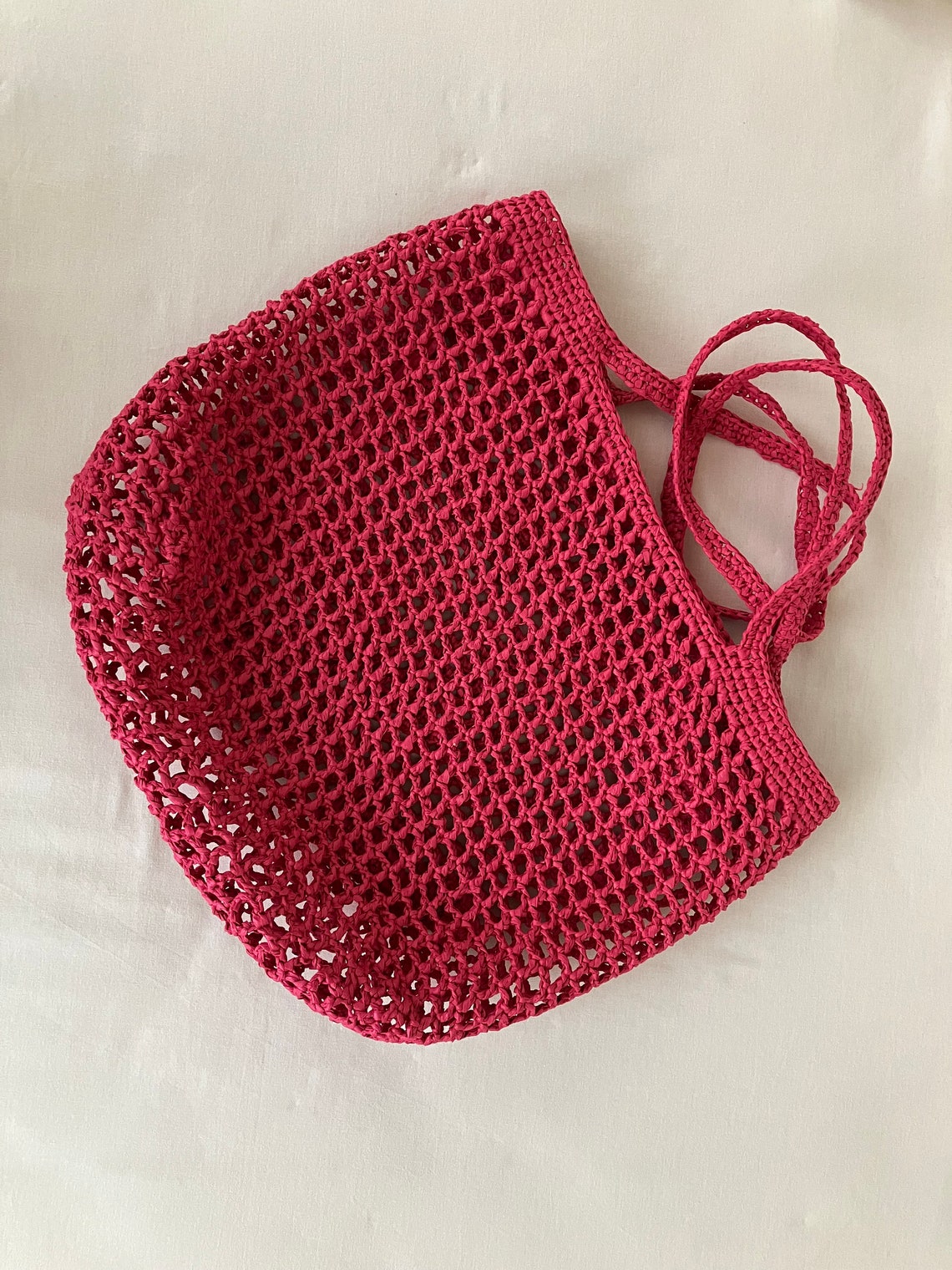 Paper Yarn Bag, Hand-knitted Tote, Crochet Raffia Tote, Mother's Day ...
