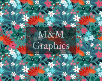 Floral Stripes Seamless Repeat Pattern, Boho Floral Seamless File for ...