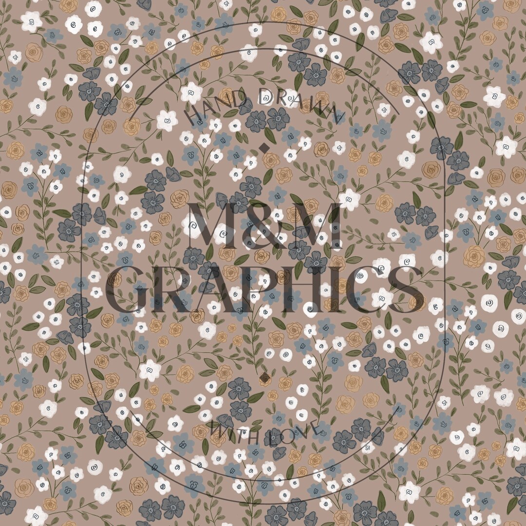 Blue Dainty Floral Seamless File - Etsy