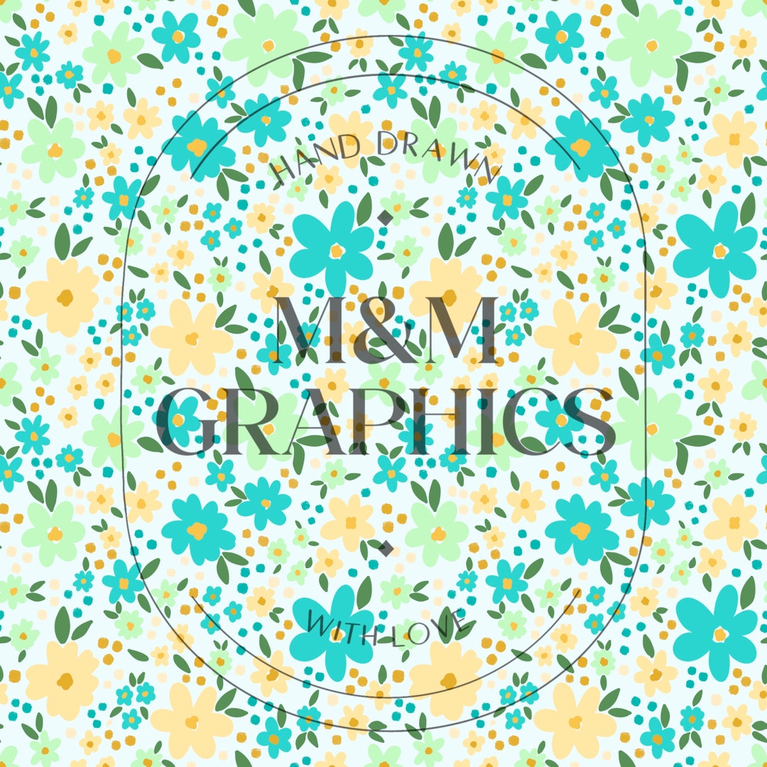 Blue Spring Floral Seamless File - Etsy