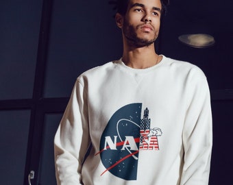 White Nasa Sweatshirt - Etsy