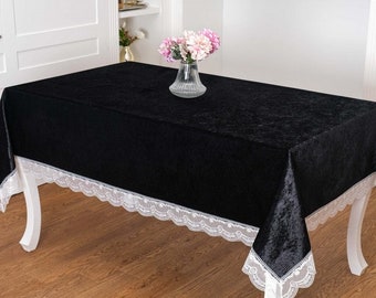 Black Velvet Tablecloth - Etsy