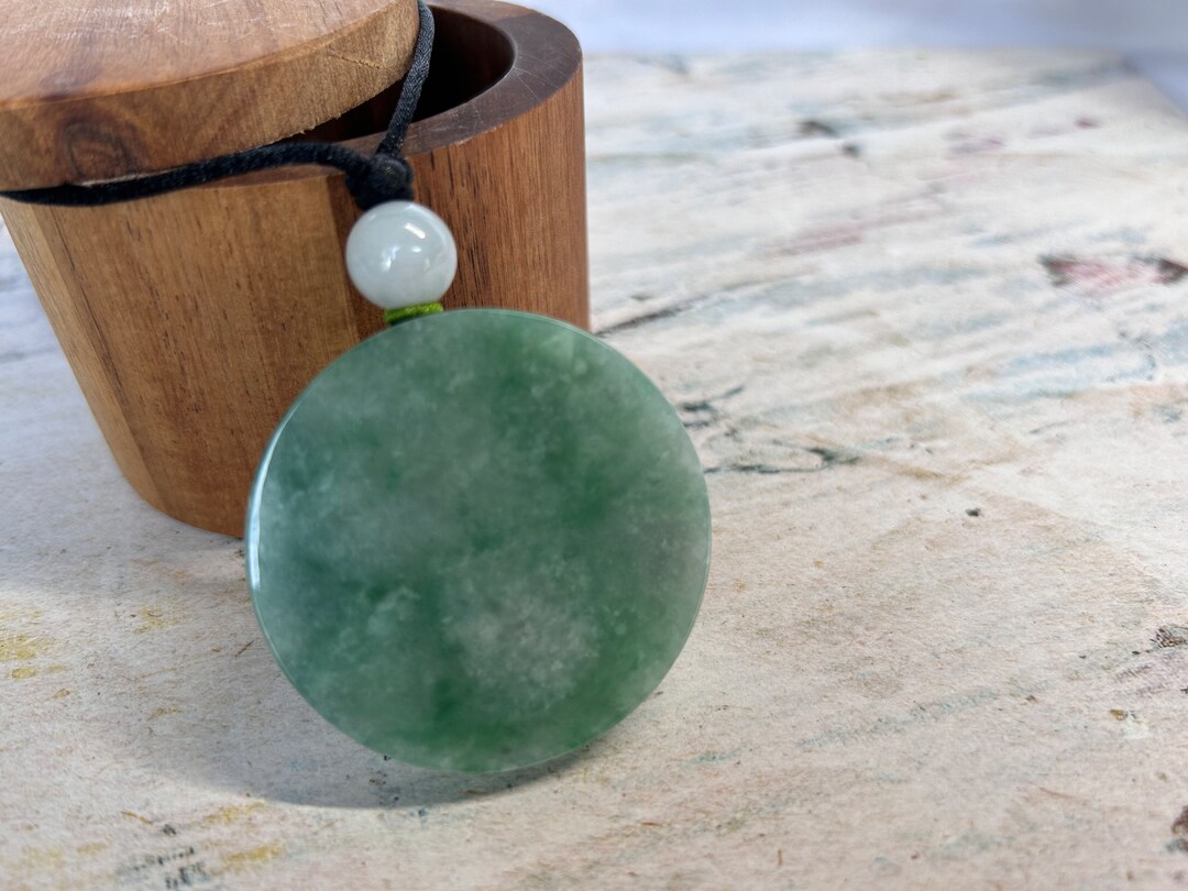 Grade A Natural Green Burma Jadeite Full Moon Pendant - Etsy