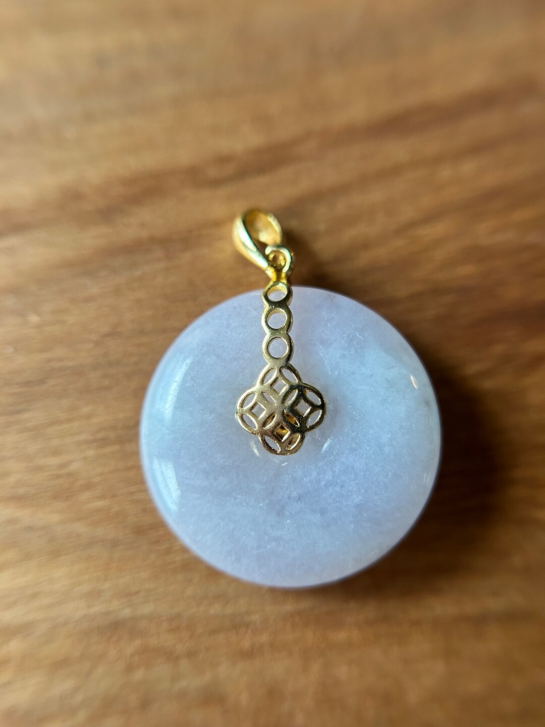 Grade A Natural Lavender Jadeite Pi Disc ( Peng on Kou, Donut) Pendant ...