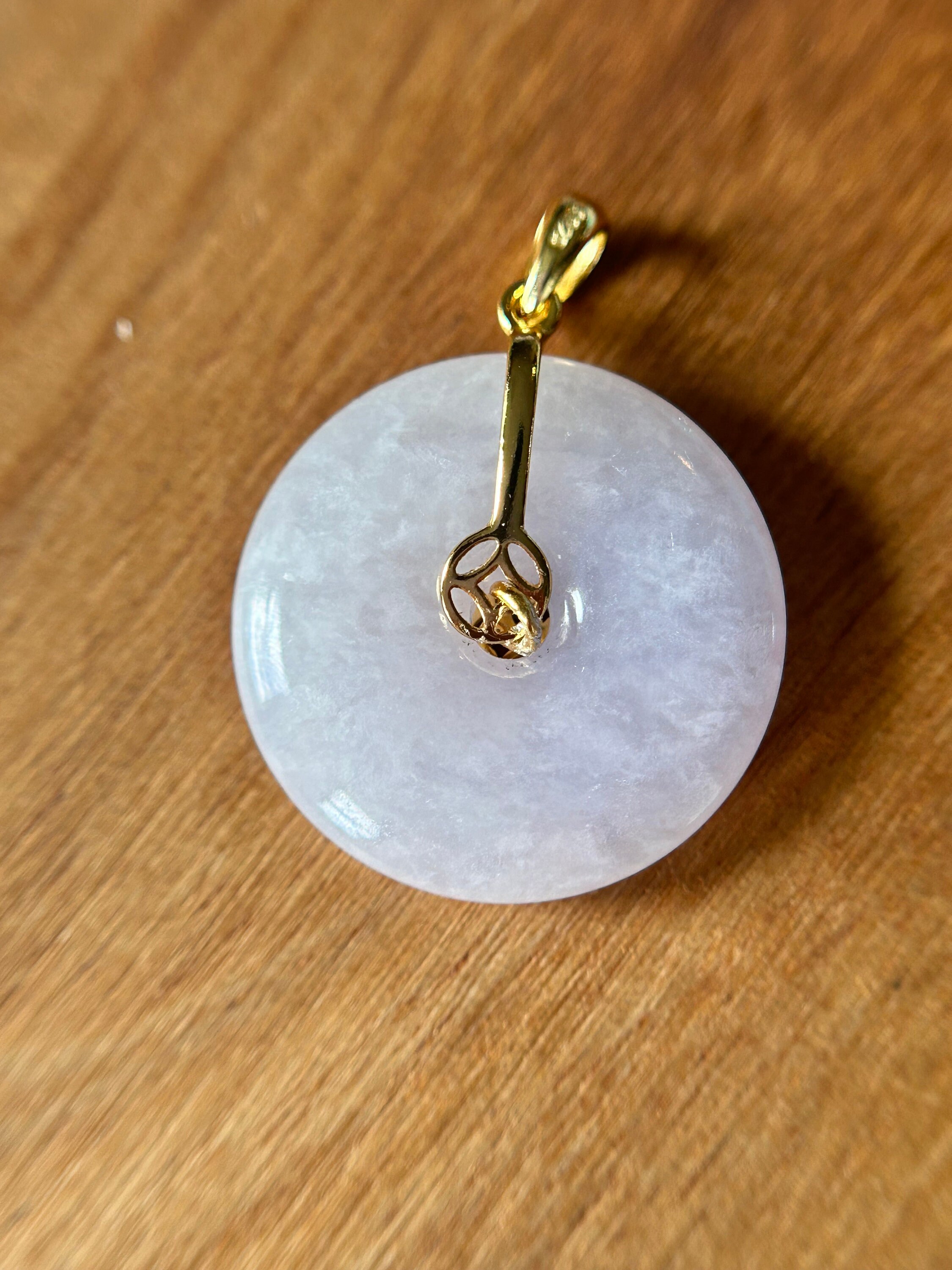 Grade A Natural Lavender Jadeite Pi Disc Peng on Kou, Donut Pendant ...