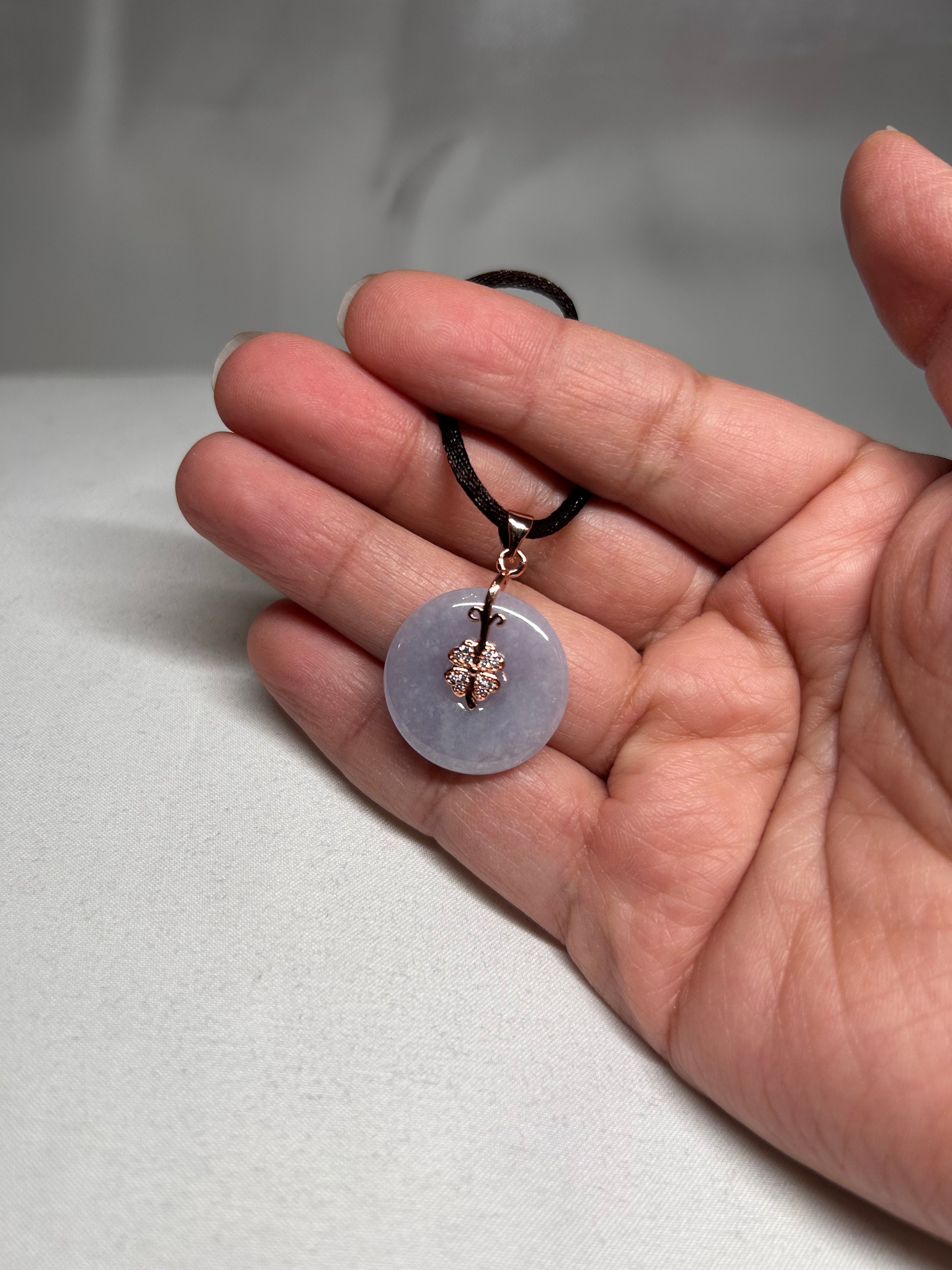 Grade A Natural Burma Lavender Jadeite Pi Disc peng on Kou, Donut ...