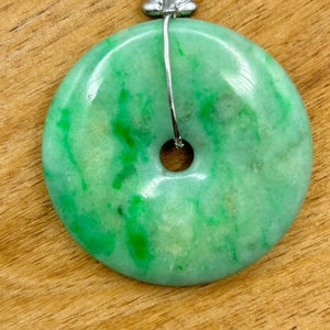 Grade A Natural Green Jadeite Pi Disc Pendant Silver Necklace - Etsy