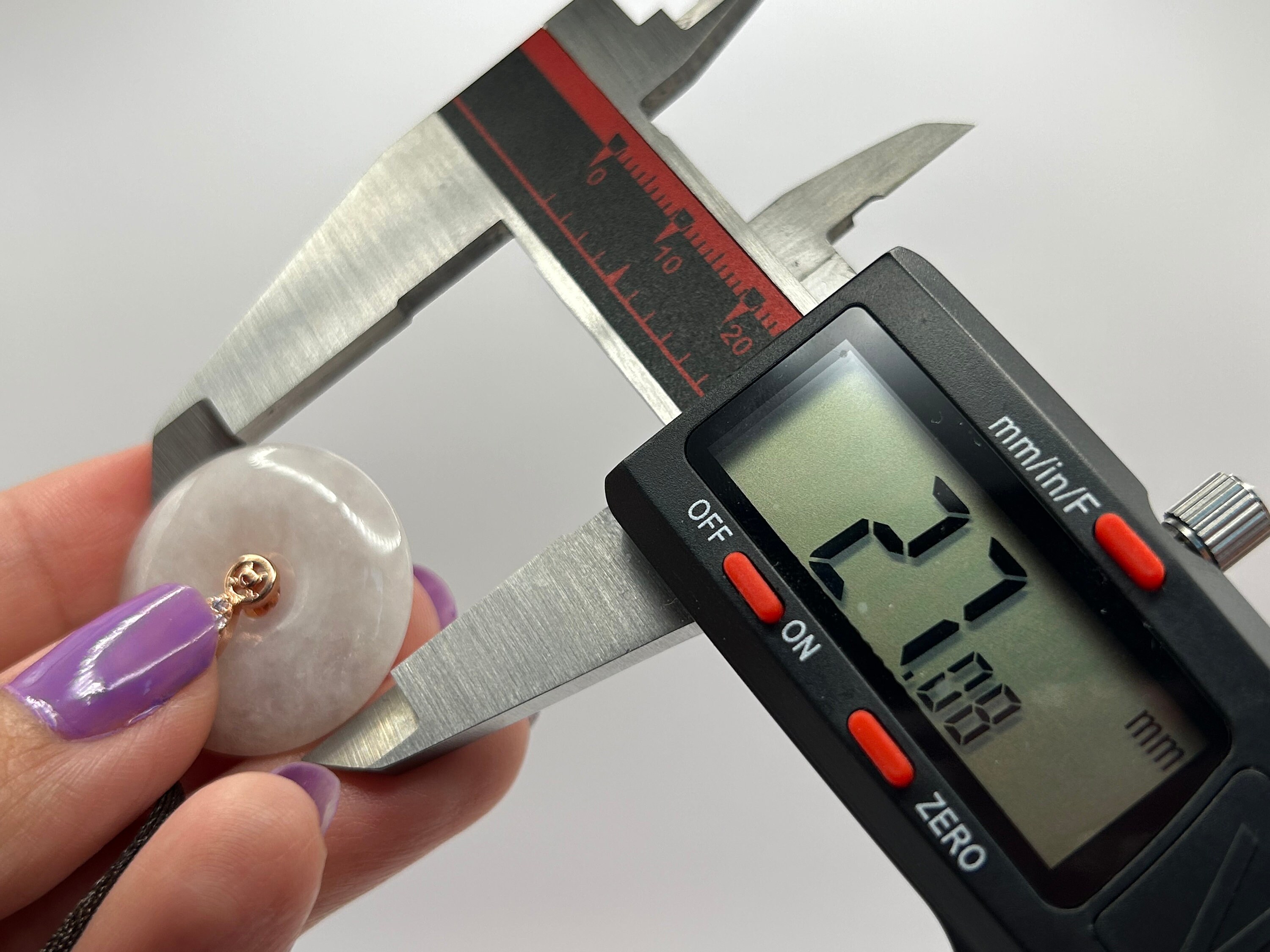 A Natural Lavender Jadeite Pi Disc Peng on Kou, Donut Pendant Rose Gold ...