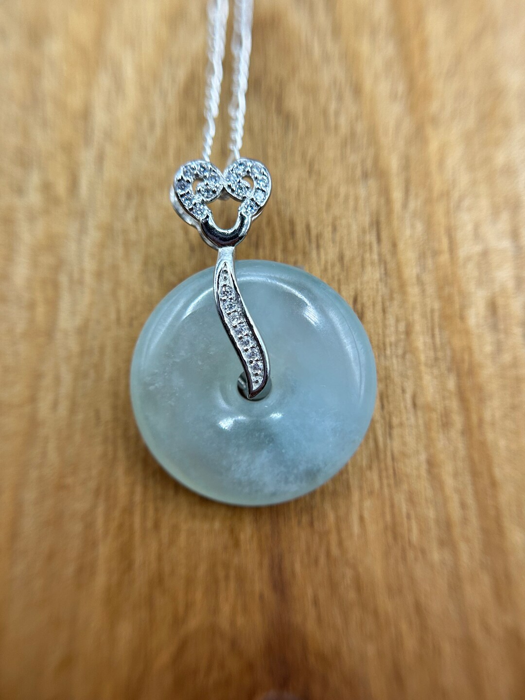 Grade A Natural Icy Green Jadeite Pi Disc Pendant Adjustable Necklace ...