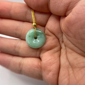 Grade A Natural Green Jadeite Pi Disc ( Peng on Kou, Donut) Pendant ...